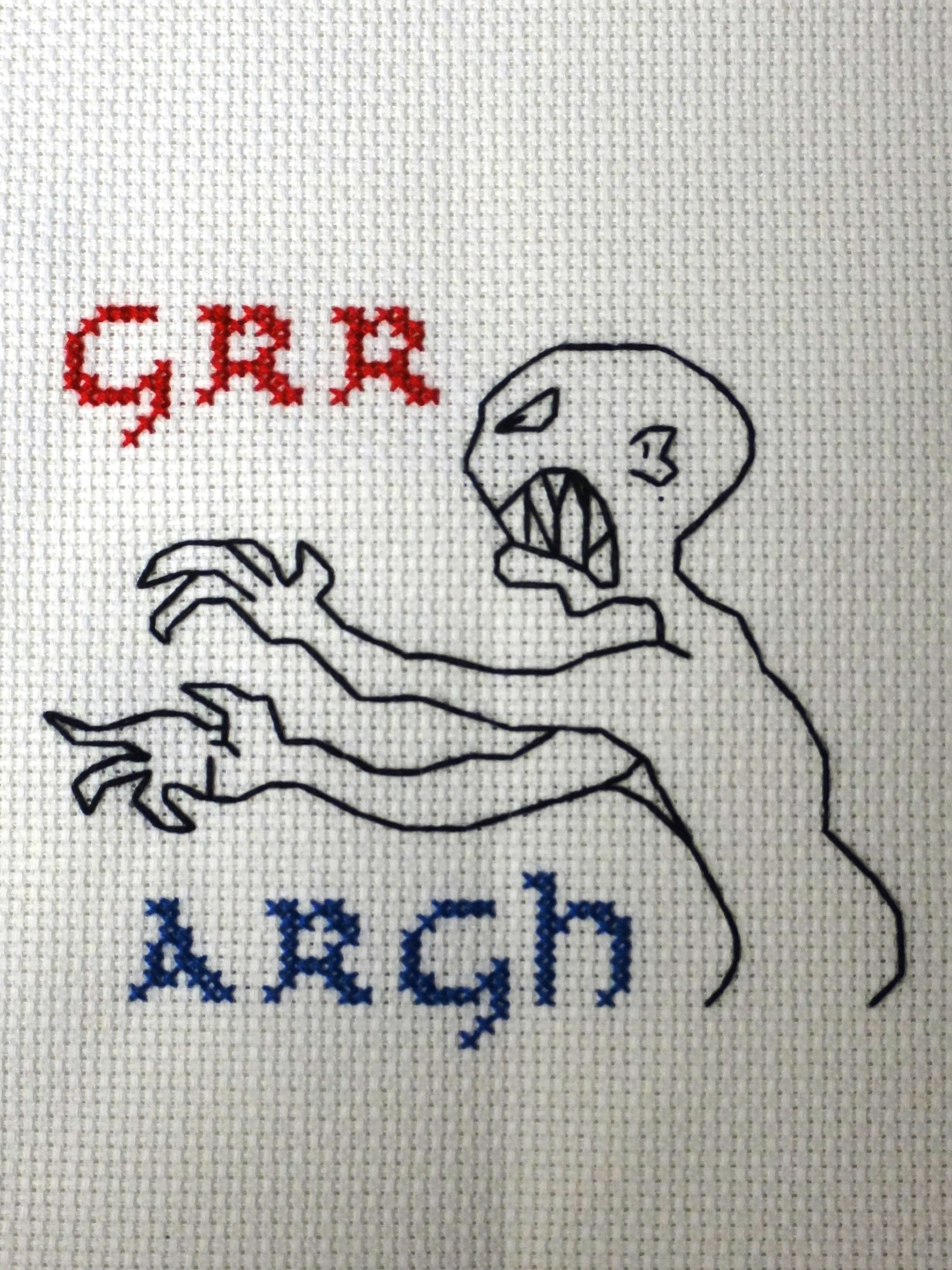 Mutant Enemy (Grr...Argh) cross stitch pattern – The Manly Art of Cross ...